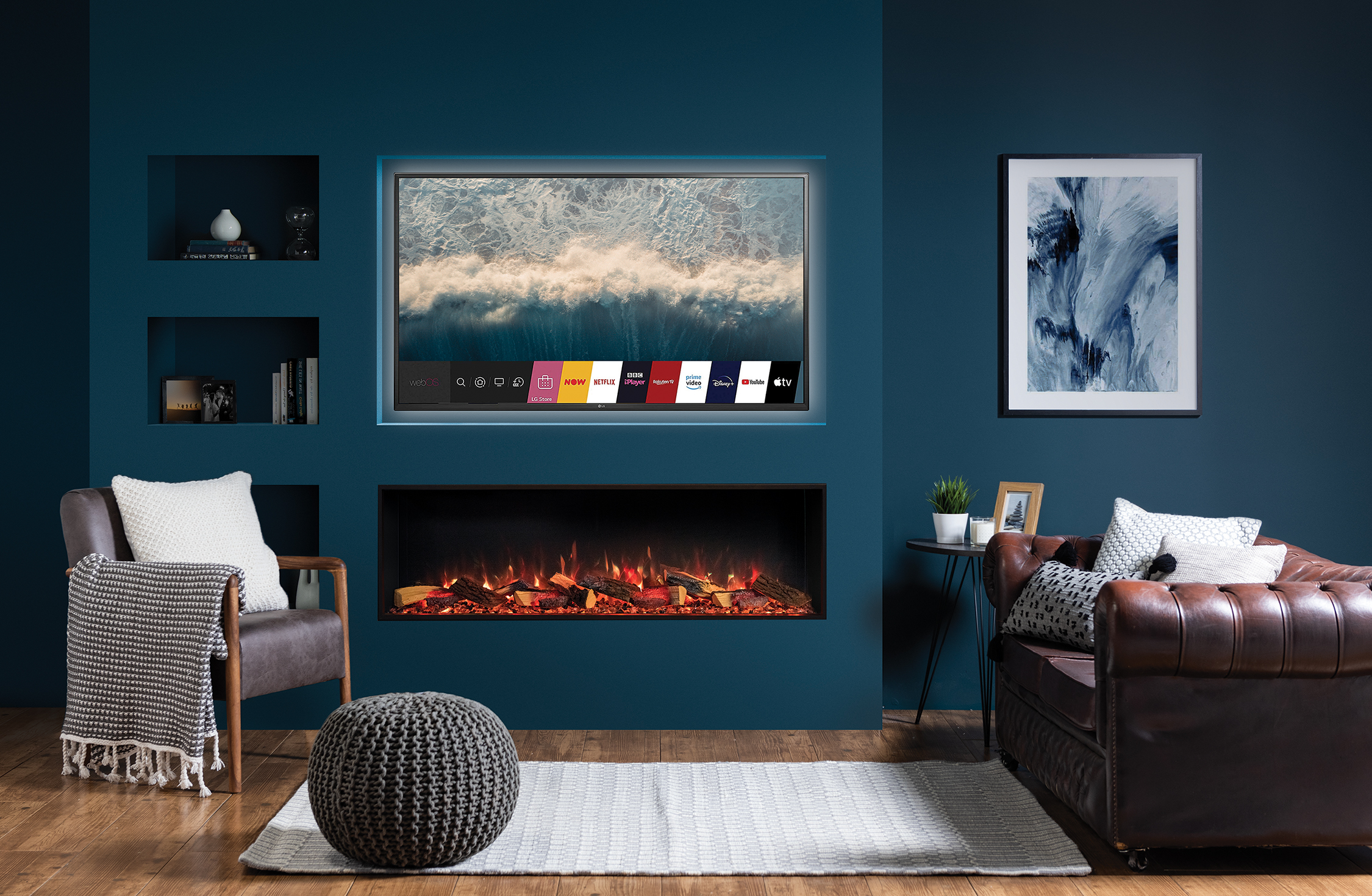 Onyx Avanti 150RW Electric Media Wall Fire - Alcosa